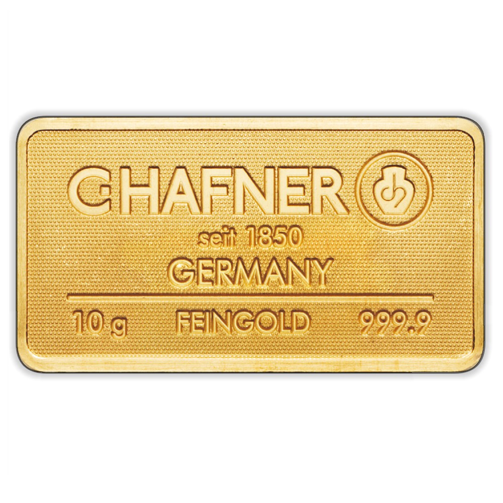 10 g Goldbarren geprägt (C. Hafner) – GoldBADEN